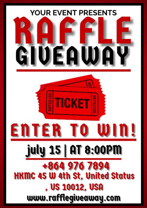 Raffle Giveaway A3 Template Postermywall