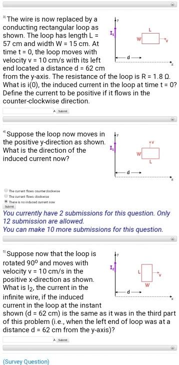 The Wire Now Replaced By Conducting Rectangular Loop As Shown The Loop