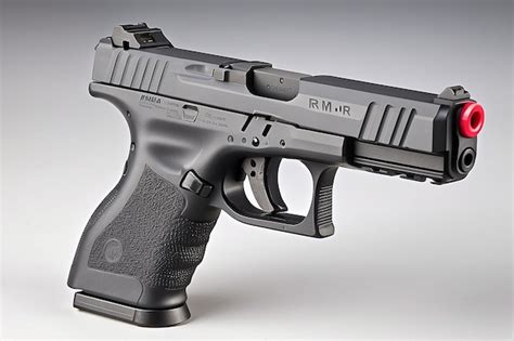 Modern Polymer Frame Handgun With Rmr Cut Slide Premium Ai Generated Image Modern Polymer Frame Handgun With Rmr Cut Slide Premium Ai Generated Image