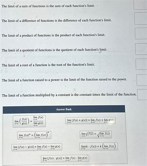 solved the limit of a sum of functions is the sum of each