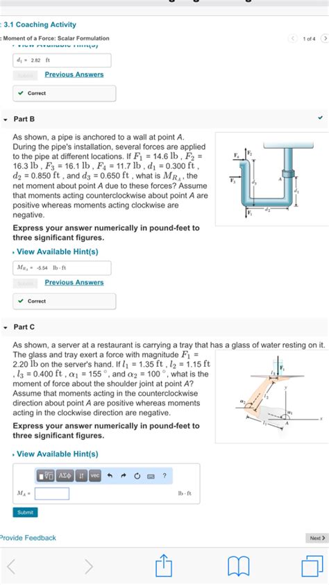 Solved 31 Coaching Activity Moment Of A Force Scalar