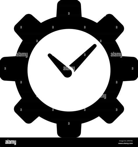 Modern Gear Clock Icon Symbolizing Efficient Time Management Stock