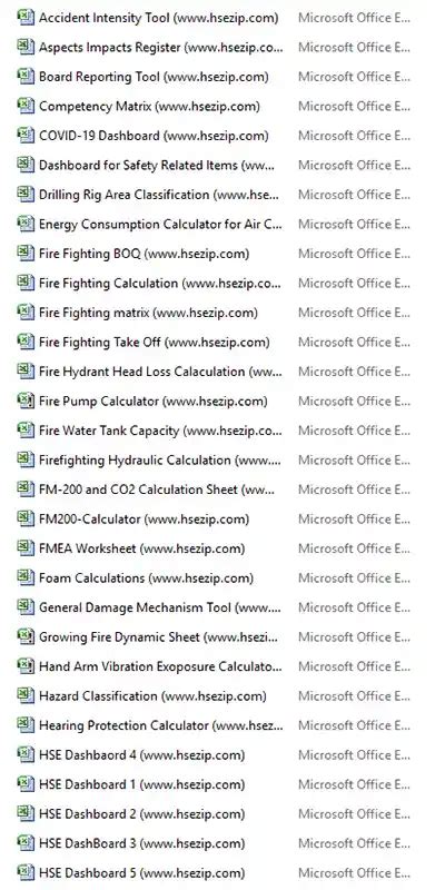Excel Tools And Dashboards HSE Zip