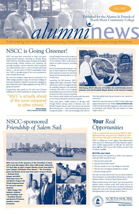 Nscc Fall 07 Alumni News By North Shore Community College Issuu