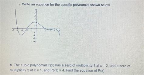 Solved A Write An Equation For The Specific Polynomial