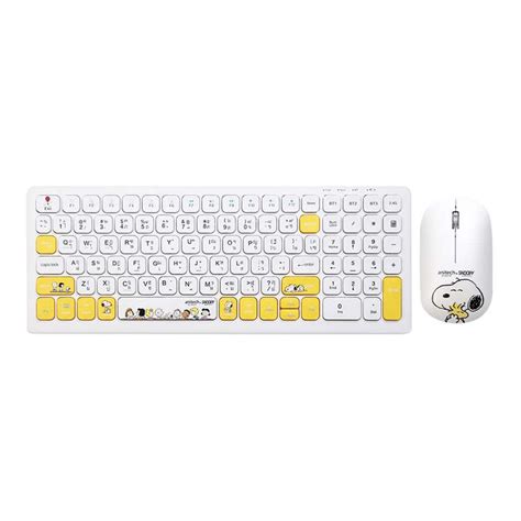 Wireless Keyboard And Mouse คีย์บอร์ดและเมาส์ไร้สาย Anitech X Snoopy 3 Snp Pa814 Wh White