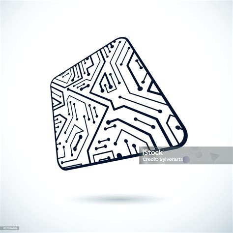 벡터 마이크로칩 디자인 Cpu입니다 정보 통신 기술 요소 사각형 모양에 회로 보드입니다 0명에 대한 스톡 벡터 아트 및 기타 이미지 Istock