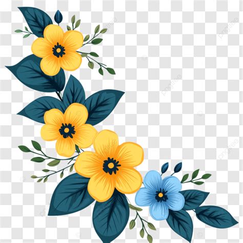 노란색과 파란색 꽃으로 꽃꽂이 노란색과 파란색 꽃 꽃꽂이 디자인 장식 꽃 예술 Png 일러스트 및 이미지 에 대한 무료 다운로드 Pngtree