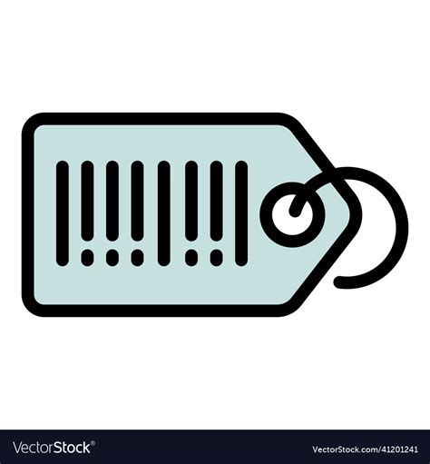 Barcode Tag Icon Outline Code Mobile Royalty Free Vector