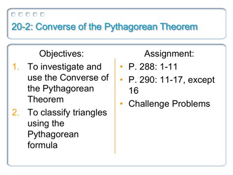 Converse Of Pythagorean Theorem Classifying Triangles