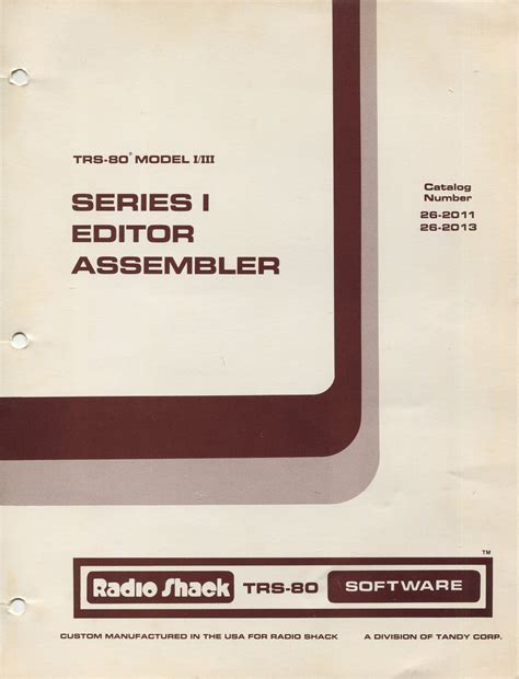 Series I Editor Assembler Cassette Software Computing History