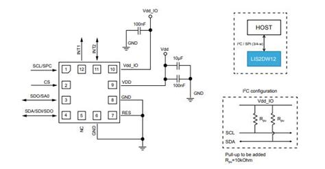 Lis2dw12tr Motion Sensor Datasheet Pinout Application Hint