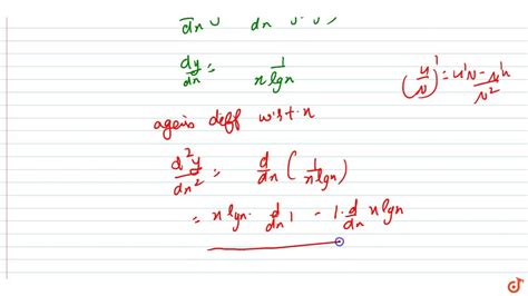 Find The Second Order Derivatives Of The Functions Given `log Log X