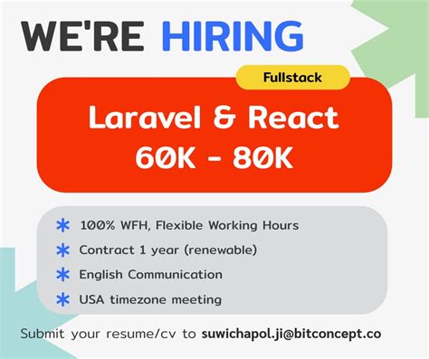 We Are Hiring An Fullstack Software Engineer Laravel And React Contract 1 Year Renewable 100