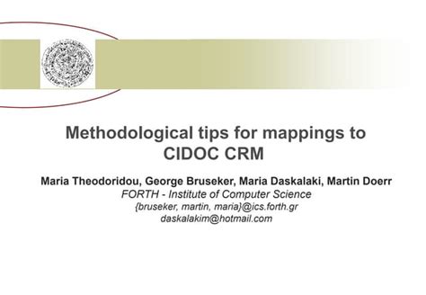 Methodological Tips For Mappings To Cidoc Crm Pdf