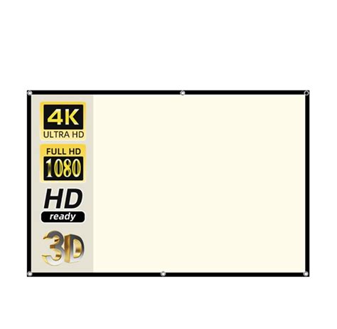 Projector Screen Projection Screen White Grid Anti Light 160 ° Viewing Angle 130 120 100 Inch