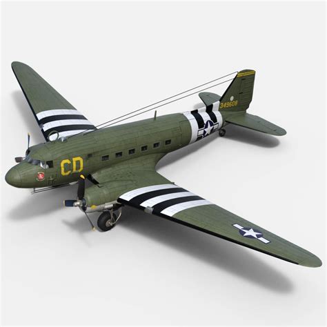 Douglas C 47 Skytrain 3d Model By Chipbasschaos