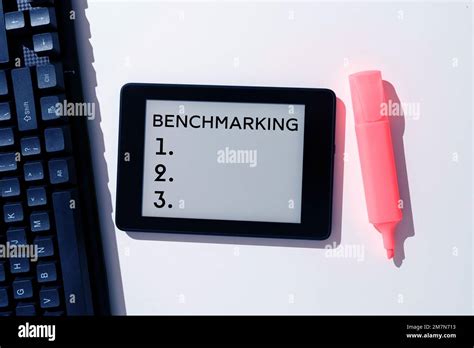 Sign Displaying Benchmarking Concept Meaning Evaluate Something By Comparison With A Standard