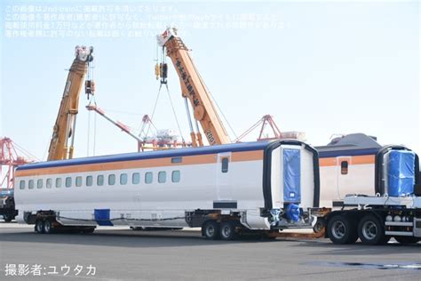 【jr東】e8系g1編成 日立製作所製造分 が仙台港へ航送 2nd Train鉄道ニュース