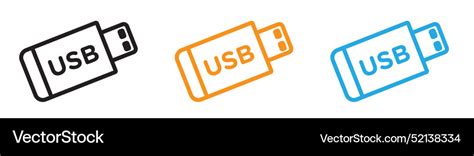 Usb Logo Set Collection For Web App Ui Royalty Free Vector