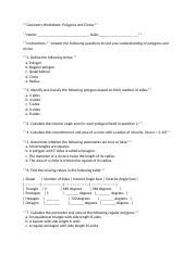Geometry Practice Polygons Circles Formulas Course Hero