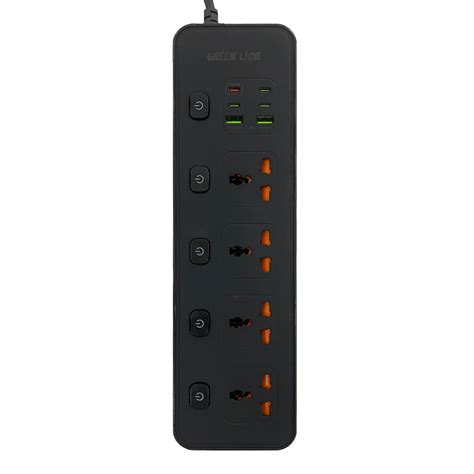 چند راهی و محافظ برق گرین لاین مدل Green Lion Multiport Pd30w Power Socket 3000w تشباد
