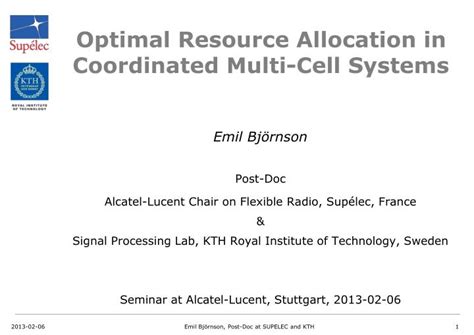 Ppt Optimal Resource Allocation In Coordinated Multi Cell Systems