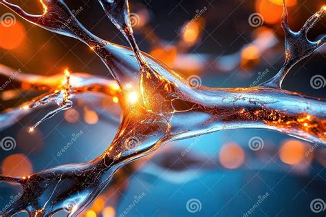 Microscopic Neuron Network Intricate Glowing Neural Pathways and Synapses AI Generated. Stock ...