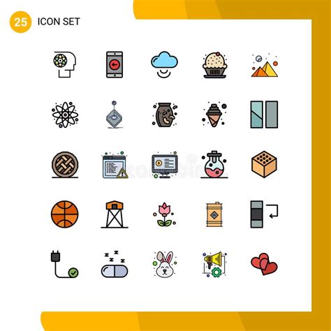 Universal Icon Symbols Group Of 25 Modern Filled Line Flat Colors Of Evening Party Left