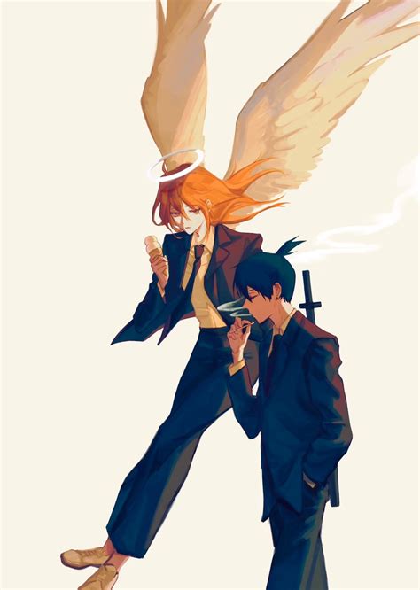 Hayakawa Aki And Angel Devil Chainsaw Man Drawn By Saniriyangriyang