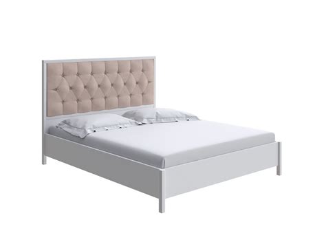 Кровать king size 200х220 см белый жемчуг, нюд Vester Lite - купить за ...