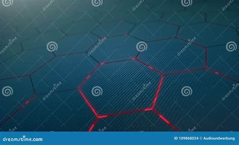 Abstract Futuristic Surface Hexagon Pattern With Light Rays Stock Illustration Illustration Of
