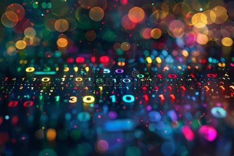 Abstract Digital Background With Bokeh Lights And Binary Code Stock Illustration Illustration