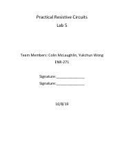 Lab Practical Resistive Circuits Pdf Practical Resistive Circuits Lab Team Members Colin