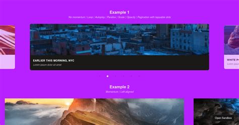 React Native Image Carousel Examples Codesandbox