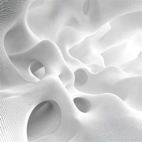 Abstract White 3d Grid With Intersecting Curves And Holes Premium Ai Generated Image