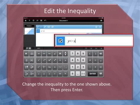 Nspire Ipadapptutorial Graphs Of Linear Inequalities Ppt