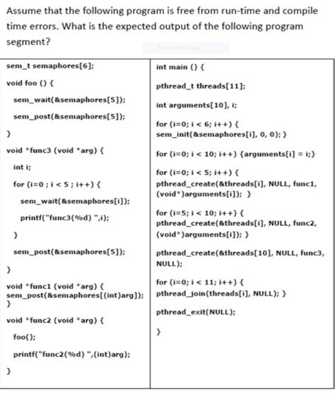 Solved Assume that the following program is free from | Chegg.com