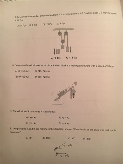 Solved S Determine The Speed Of Block B When Block A Is Chegg