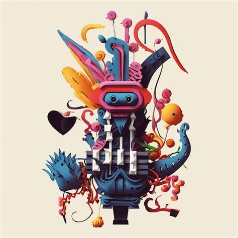 Premium Photo Illustration Of A Robot With A Bunch Of Different