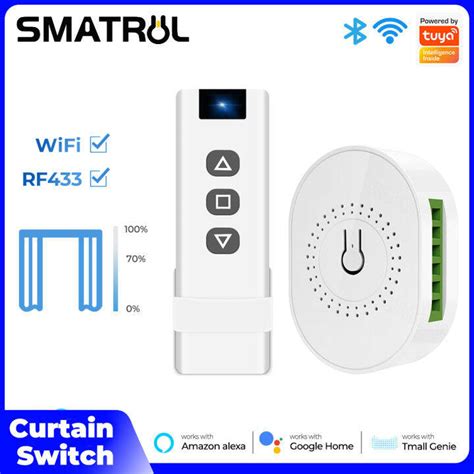 SMATRUL Tuya Smart Wifi Blind Curtain Switch Breaker Module Controller Smart Life WiFi RF433