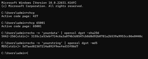 Hash From Openssl And Mysql For Md5 And Sha256 Is Different Stack