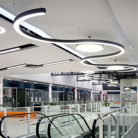 Suspended Surface Ceiling Recessed Profile Curved LED Linear Light S Shape Modern S Shape LED