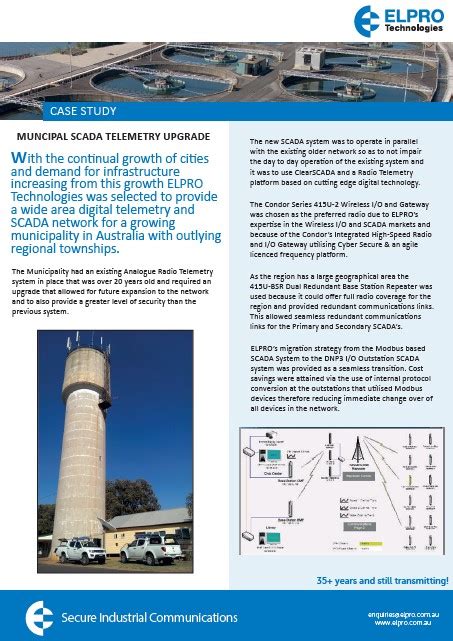 municipal scada telemetry upgrade tabateq radio telemetry