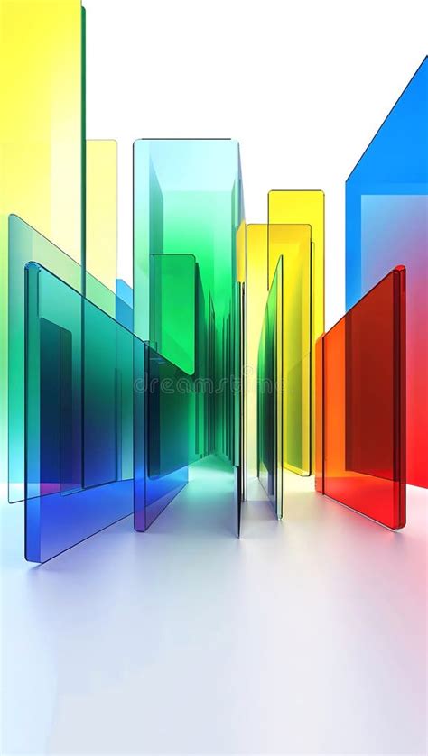 Dynamic Composition Of Overlapping Translucent Rectangles In Multi Colors Stock Illustration