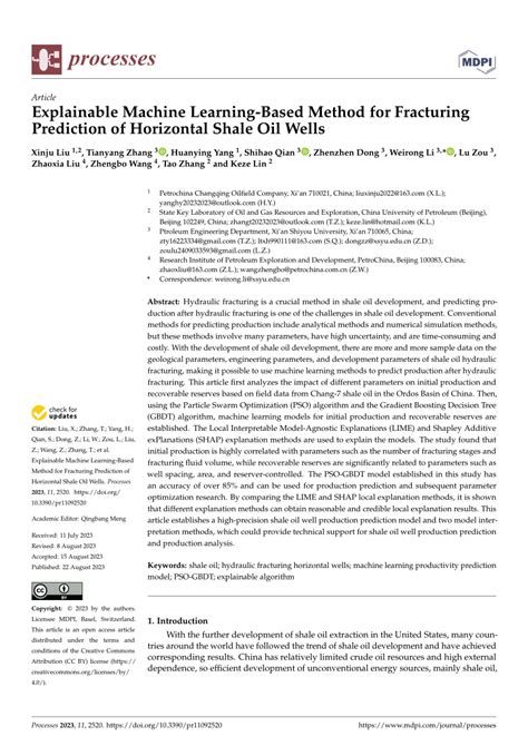 Pdf Explainable Machine Learning Based Method For Fracturing