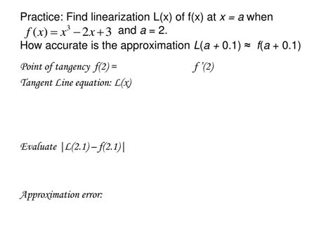 Ppt 4 5 Linearization And Newtons Method Powerpoint Presentation Id 3194834