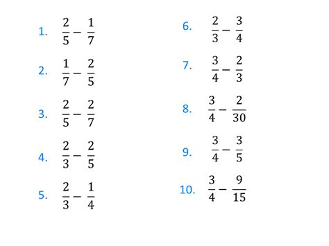 Subtracting Fractions With Different Denominators Variation Theory