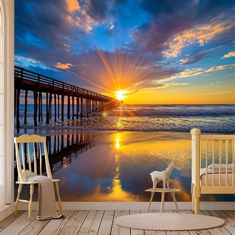 100x144 Wall Mural Peel And Stick Wallpaper Coastal Lighthouse