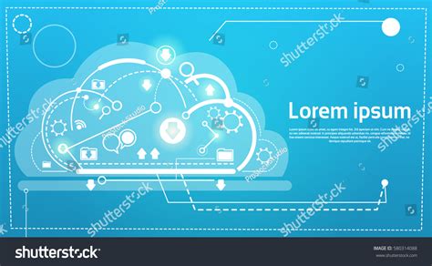 Cloud Computing Database Storage Services Web Stock Vector Royalty